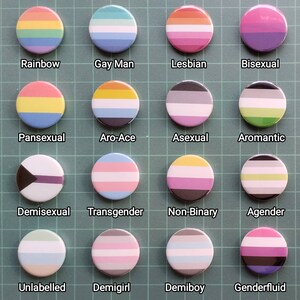 Pines del Orgullo LGBT / Pequeños botones pinback / Insignias de 25 mm ...