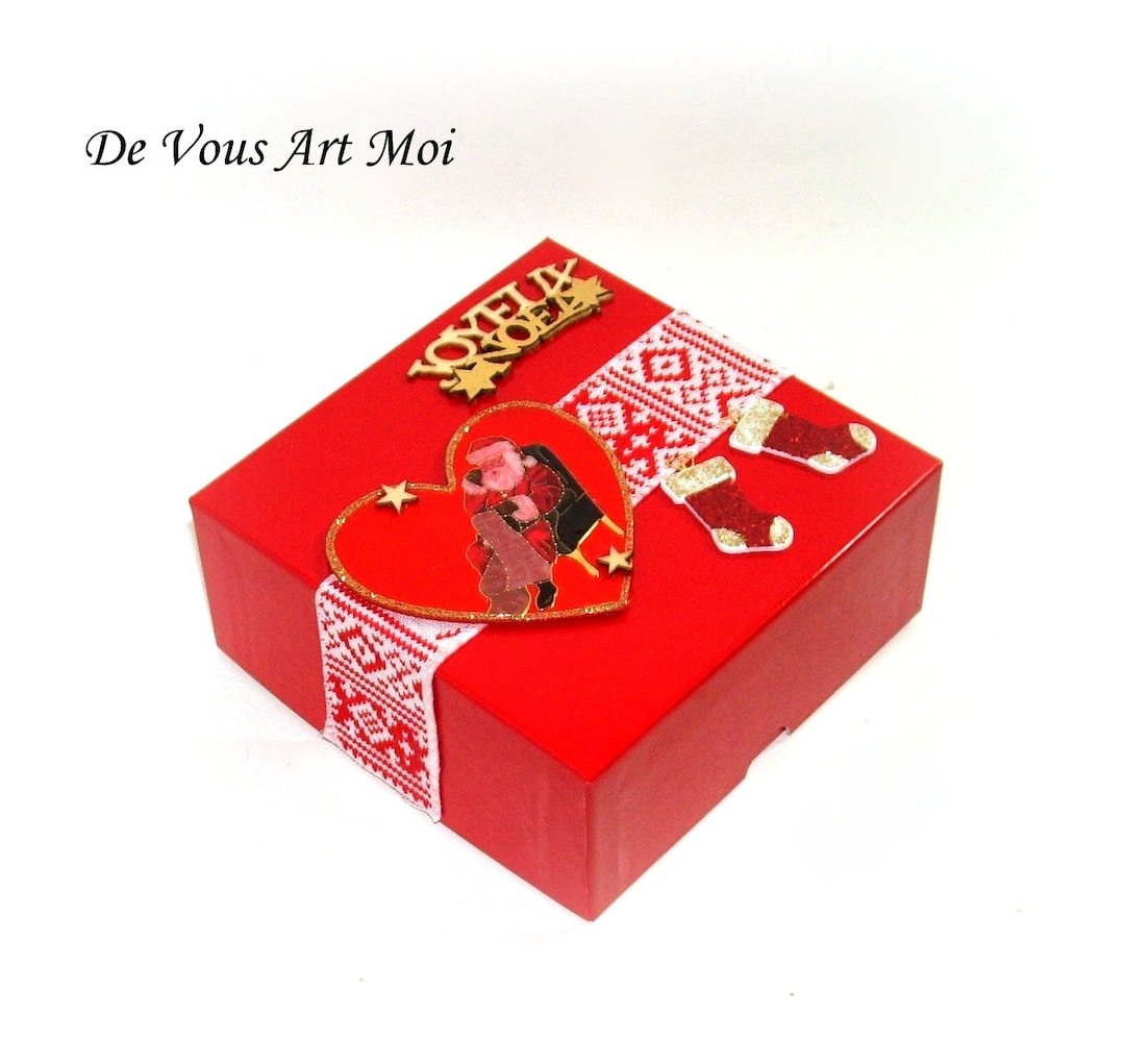 Christmas Theme Box Gift Box Red Santa Claus Handmade - Etsy UK