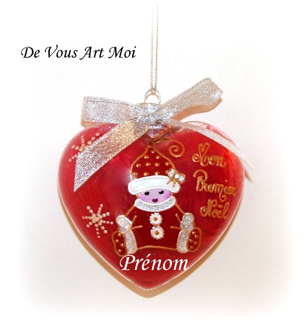 RESERVE ball baby my first Christmas personalized heart name girl ...