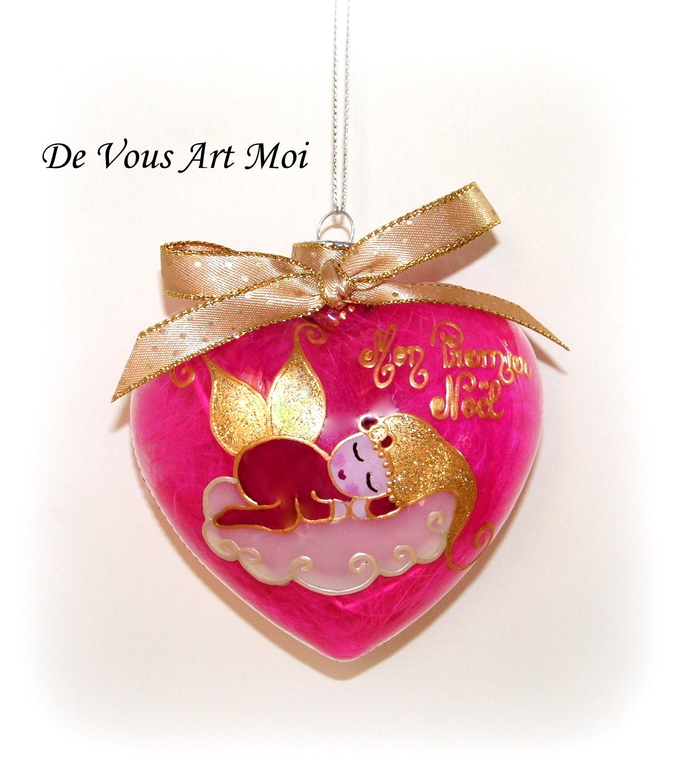 Personalized my first Christmas ball, handpainted Christmas fairy ...