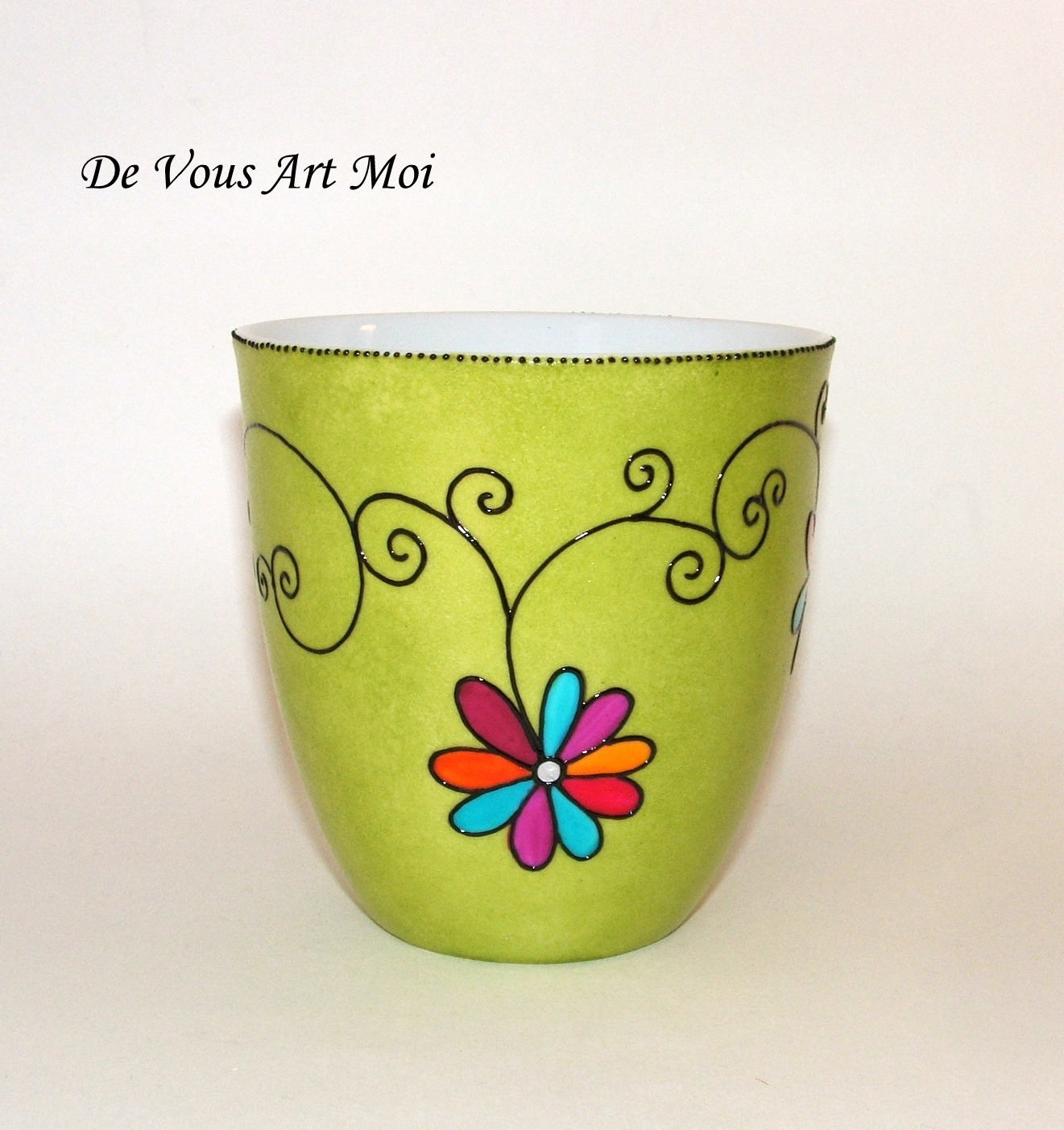 mug tasse porcelaine coloré,tasse 50cl décorée main,artisanale