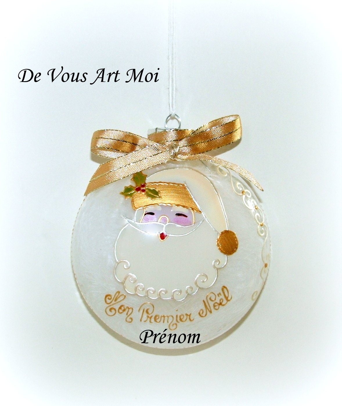 Ball Santa, first Christmas, large 10cm, personalized, child Christmas ...
