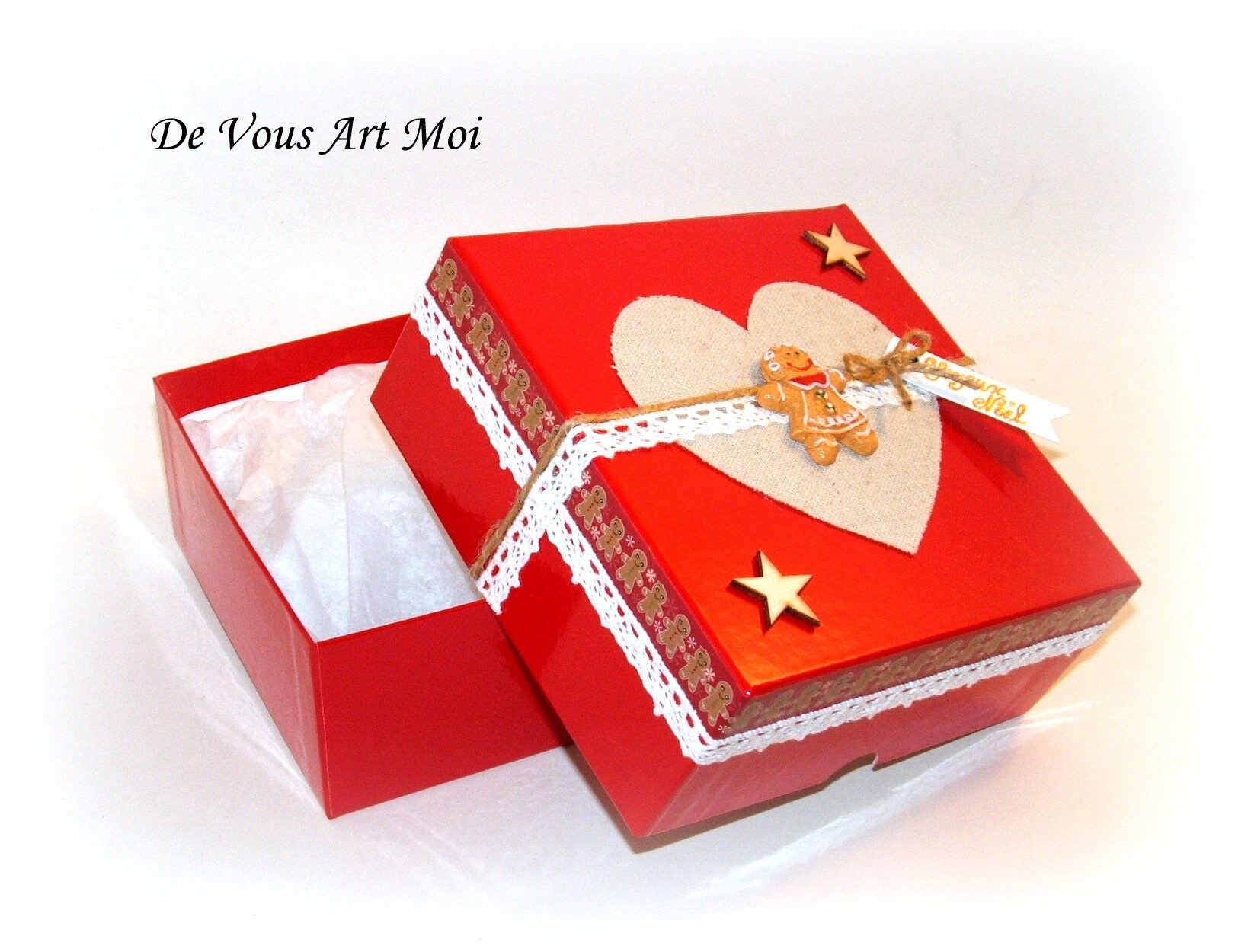 Red Christmas gift box, casket ball Christmas, Christmas, handmade, for ...