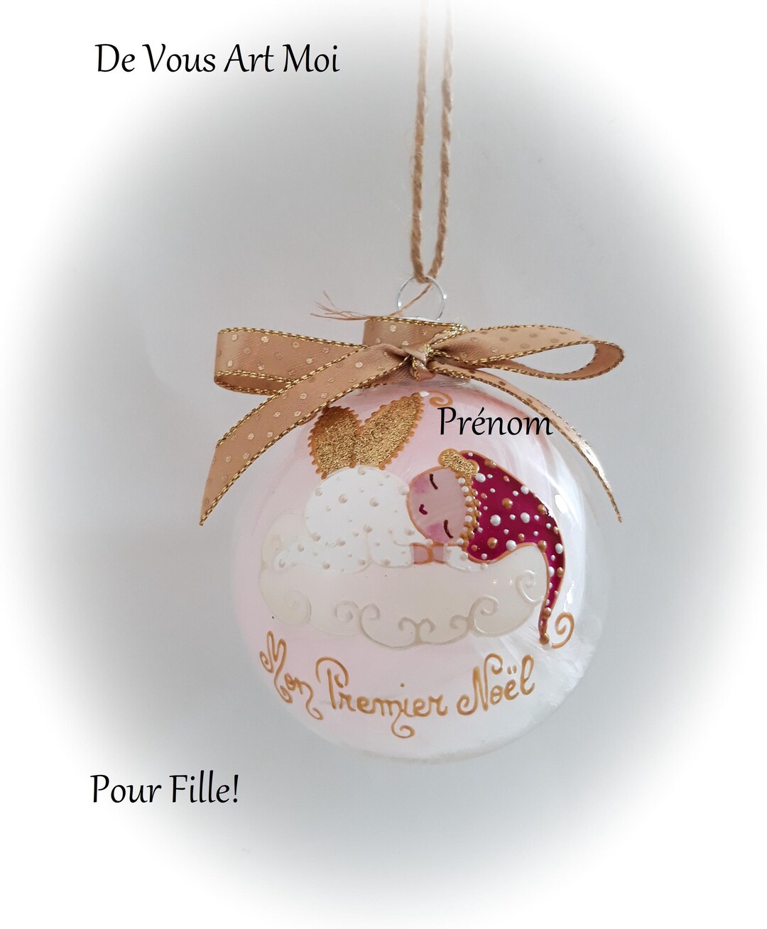 Personalized Baby's First Christmas Ball My First Christmas Fairy Angel ...