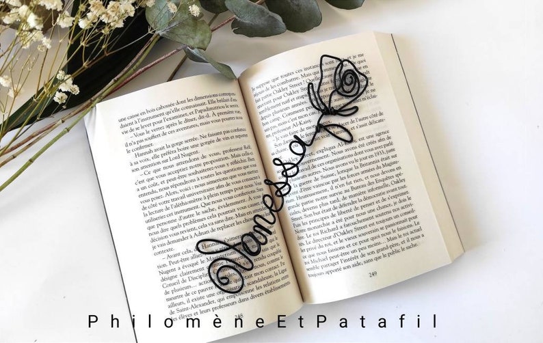 Marque page en fil de fer personnalisable rose - Etsy France