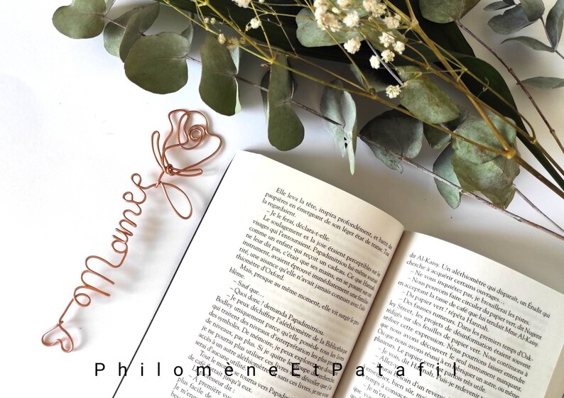 Marque page en fil de fer personnalisable rose - Etsy France