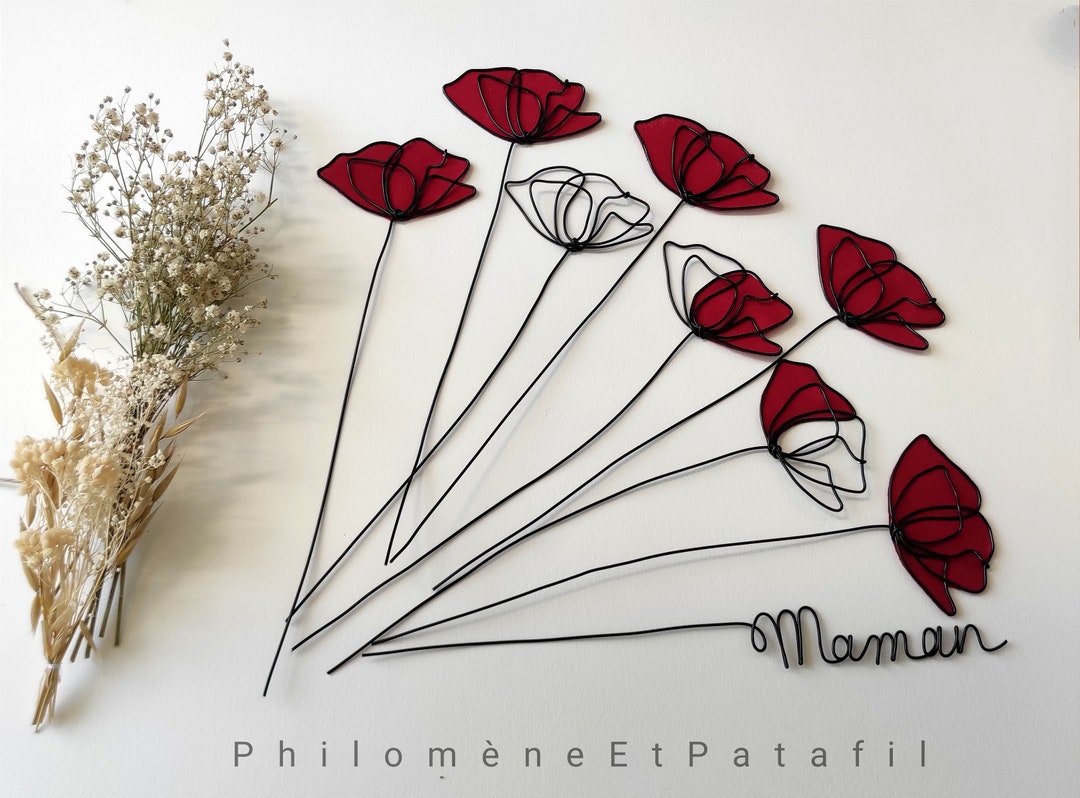 Fleurs en fil de fer, bouquet de fleurs personnalisées en fil de fer ...