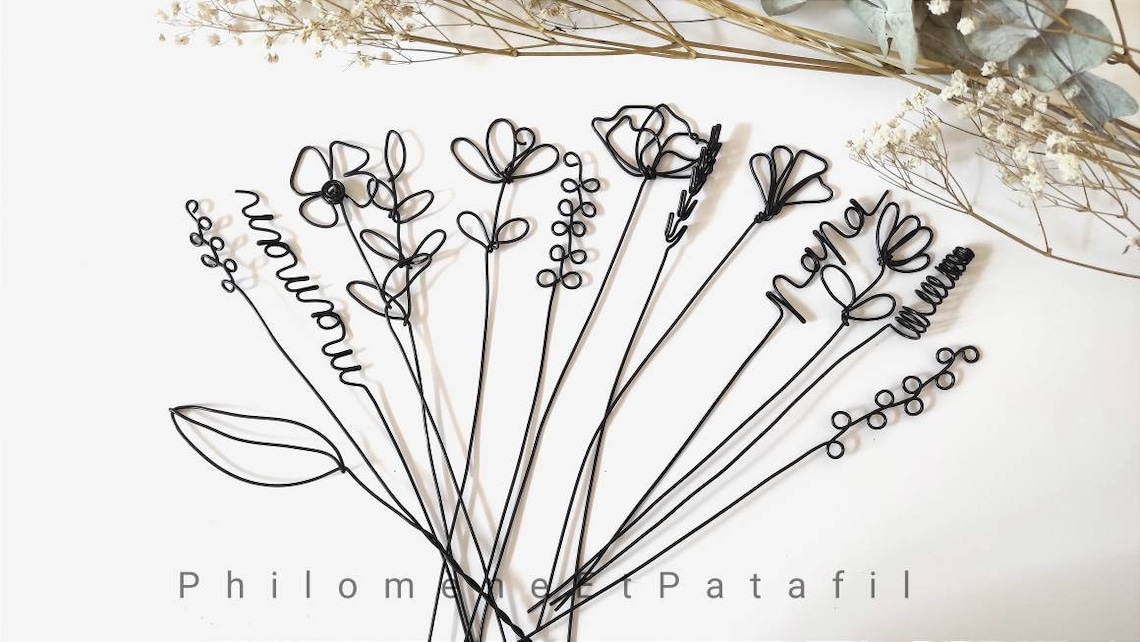 Fleurs en fil de fer bouquet de fleurs personnalisées en fil - Etsy France