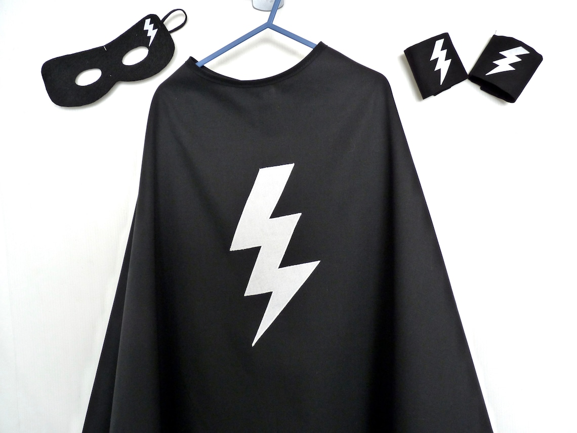 Superhero cape flash black cape child superhero costume | Etsy