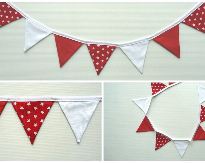 Garland Fabric Mini Pennants, Red Garland, Red Banner Child, Red Cloth ...