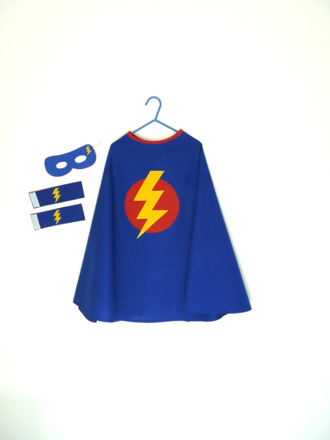 Superhero Cape, Blue Superhero Cape, Superhero Costume, Lightning Bolt ...