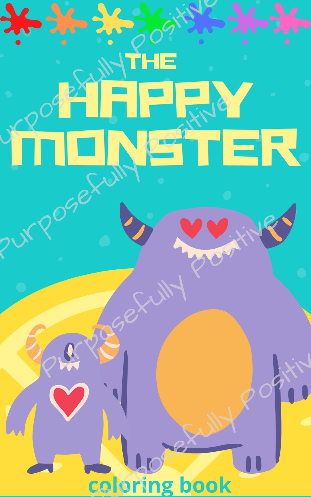 The Happy Monster Coloring Book - Etsy