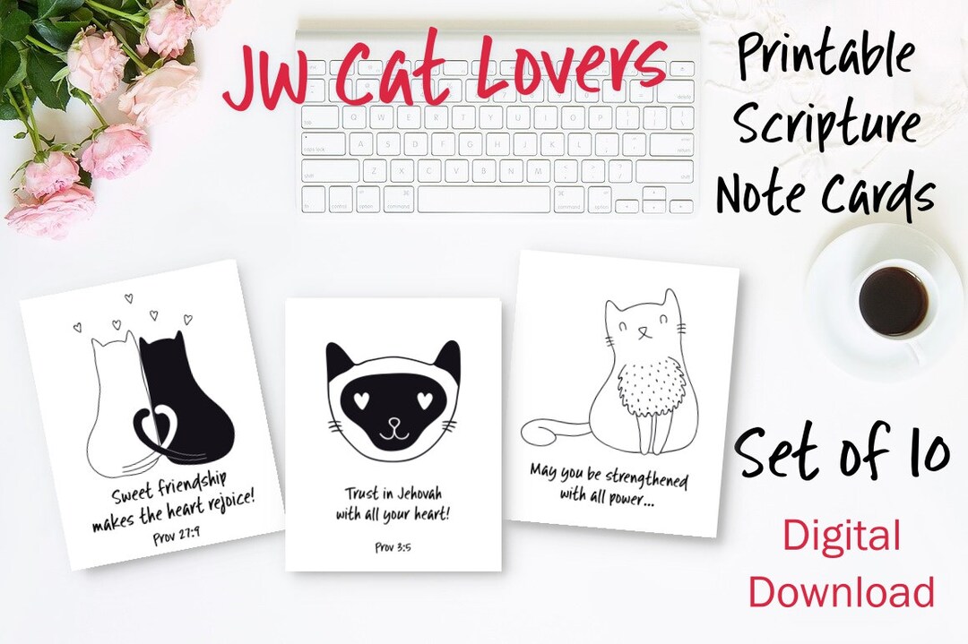 JW Cat Lovers Scripture Note Cards - Etsy