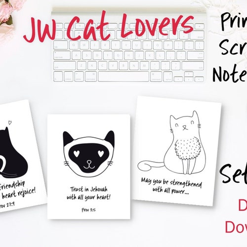 JW Cat Lovers Scripture Note Cards - Etsy