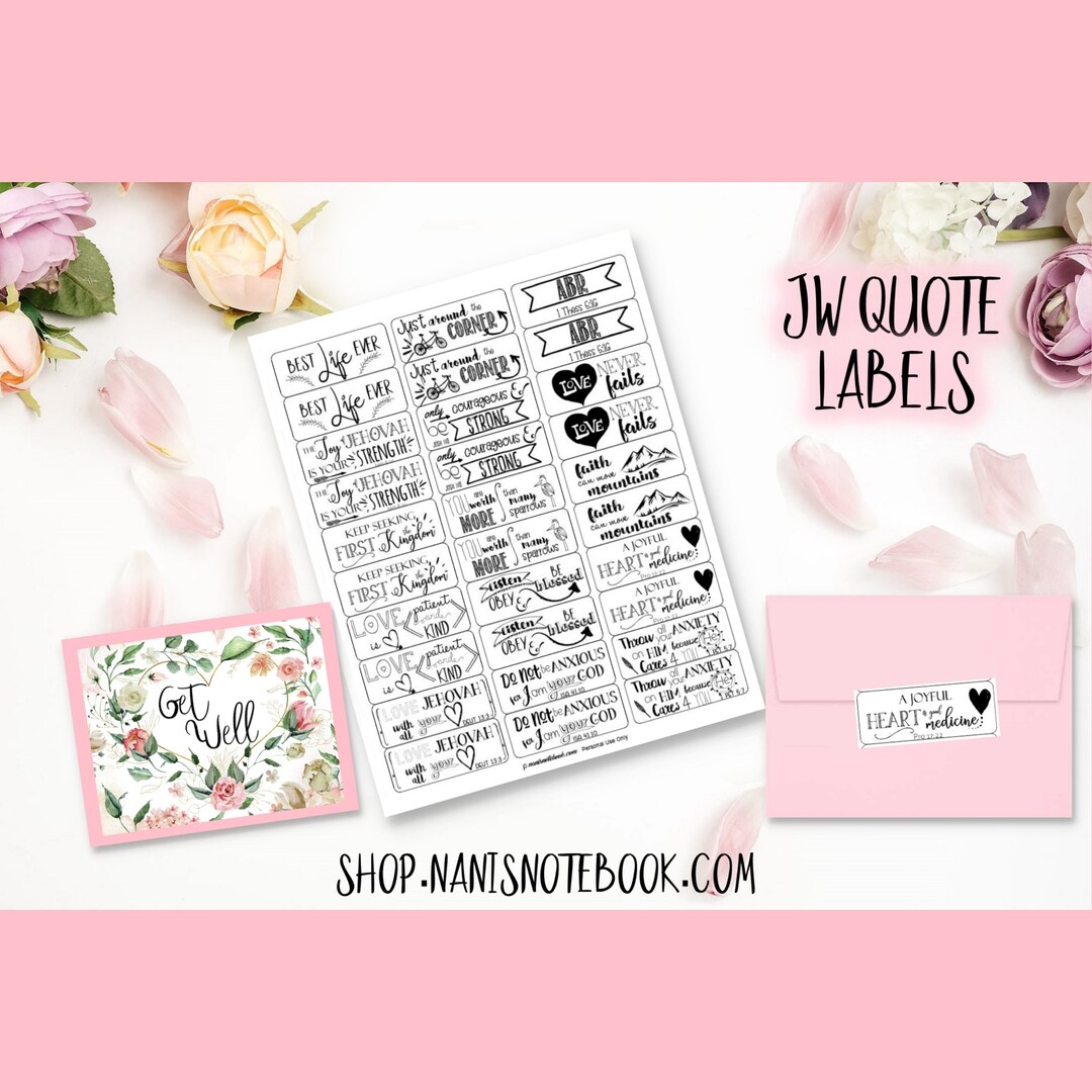 JW Quotes & Motivational Digital Label Sheets - Etsy