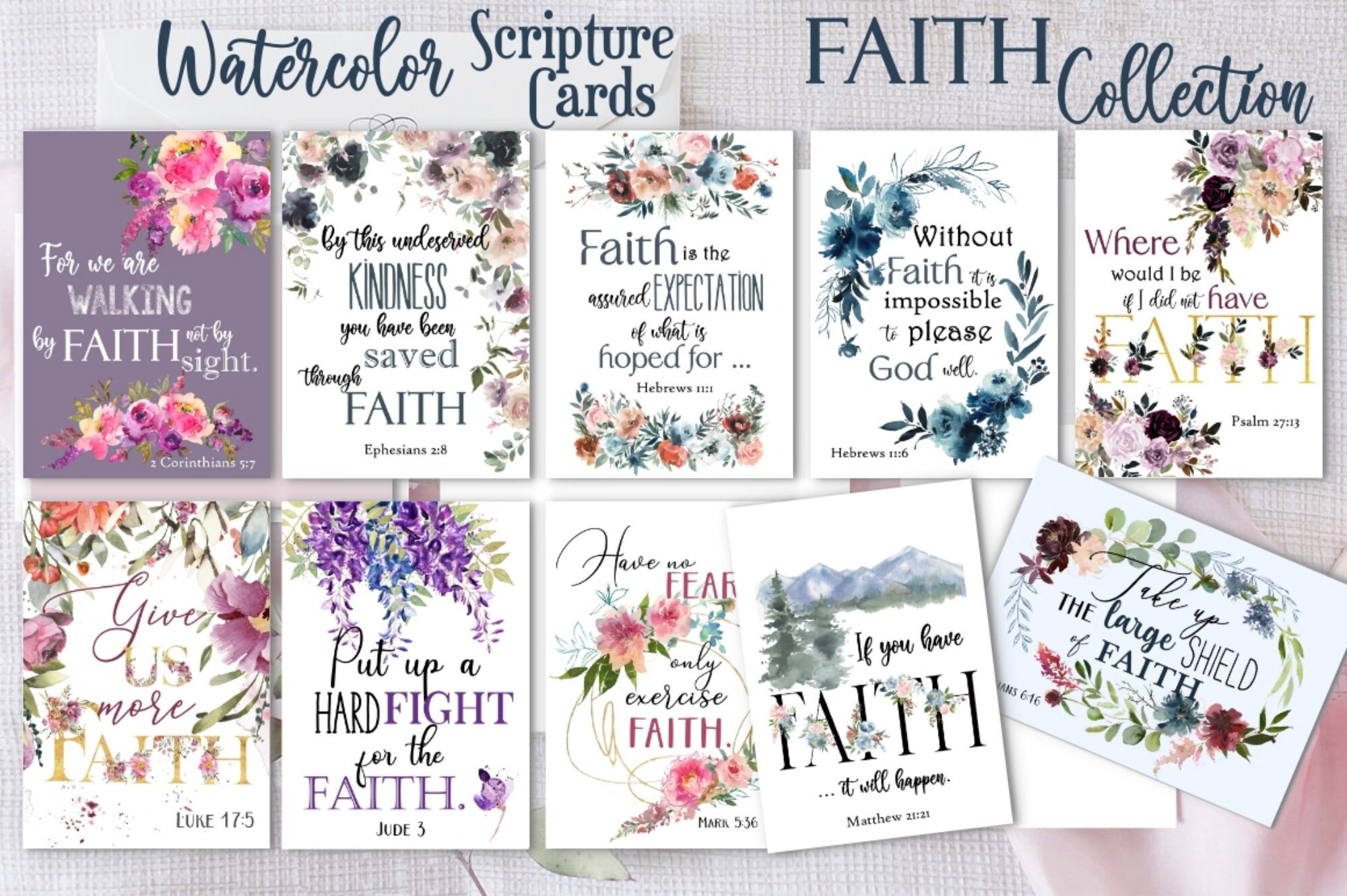 Scripture Cards FAITH Collection | Etsy
