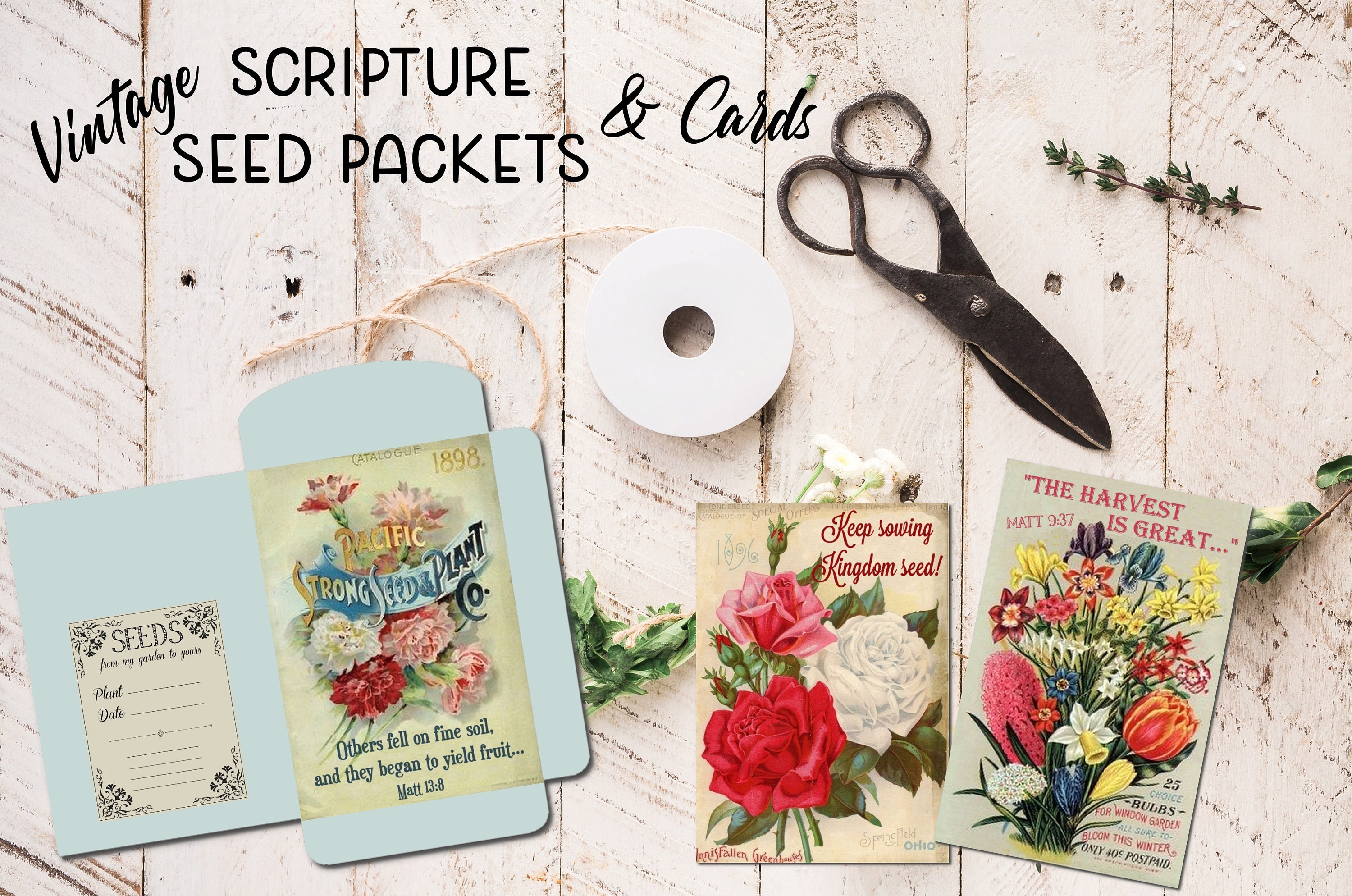 Vintage Scripture Seed Packets & Cards - Etsy