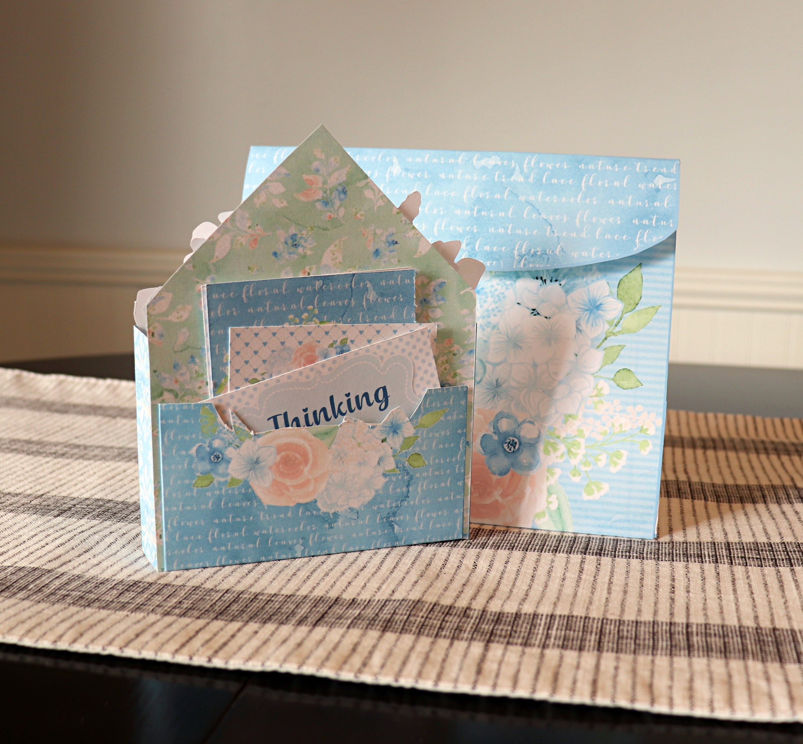 Blue Floral Envelope Box Card- Get Well, Encouragement, Sympathy ...