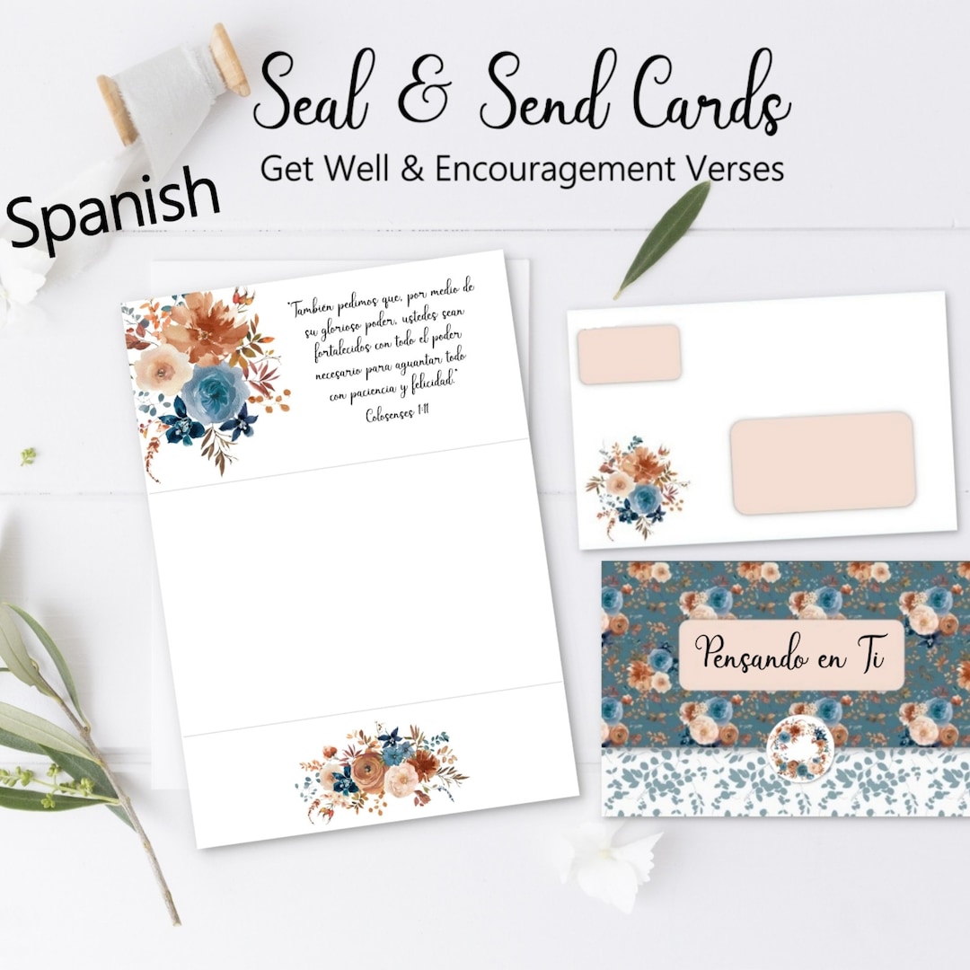 Spanish Seal and Send Cards - Get Well and Encouragement - Etsy