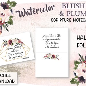 Spanish Watercolor Plum Scripture Cards - Etsy