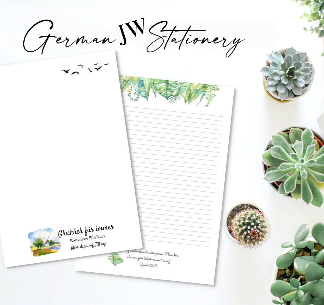 JW GERMAN Stationery Printables - Etsy
