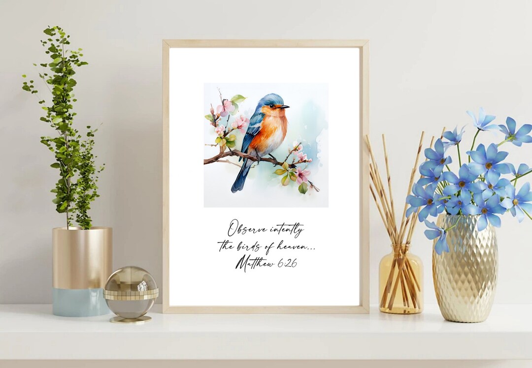Watercolor Birds Scripture Card Collection - Etsy