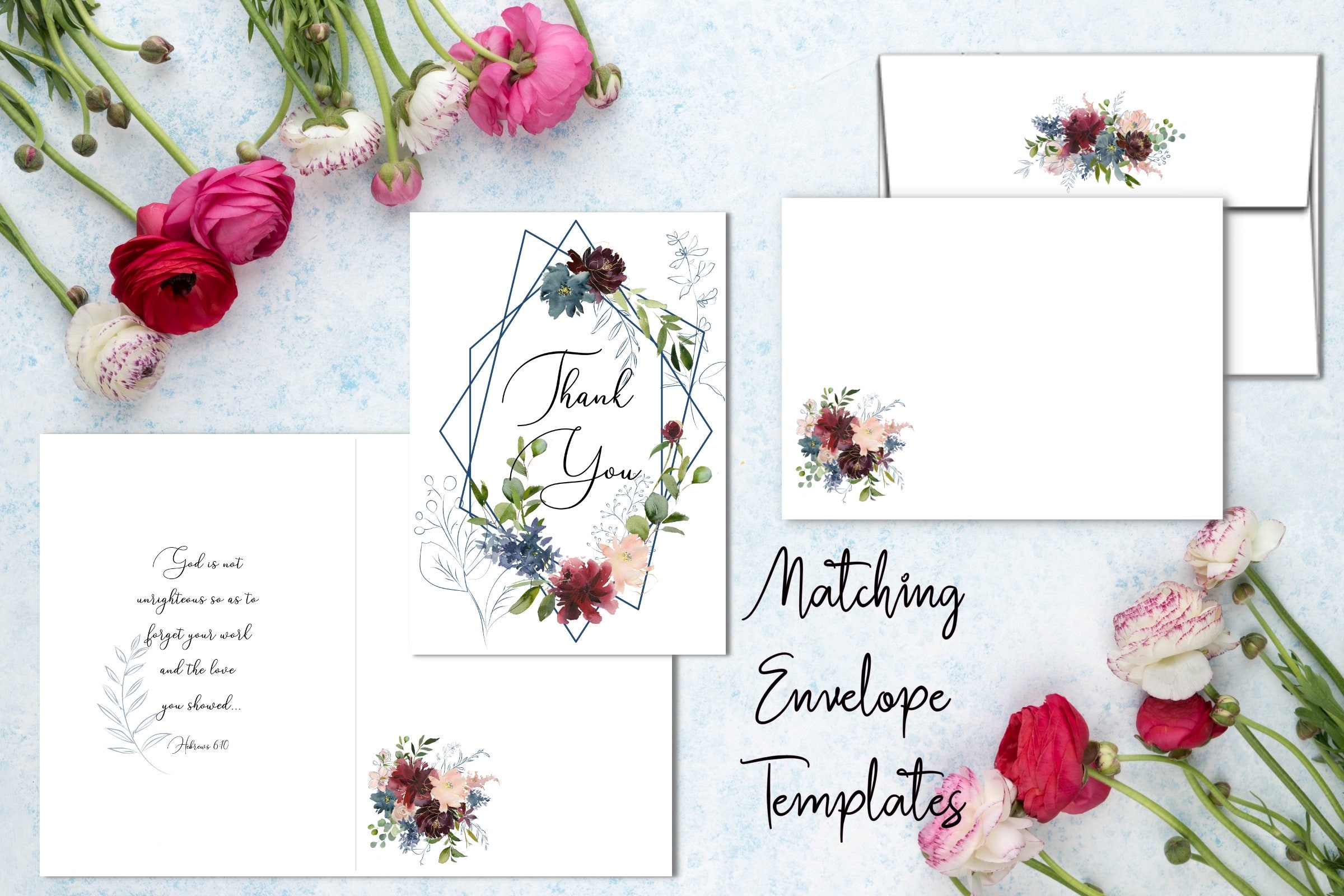 Watercolor Printable Thank You Cards | Etsy
