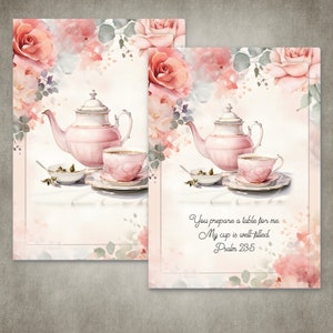 Vintage Tea Party Scripture Cards & Prints - Etsy