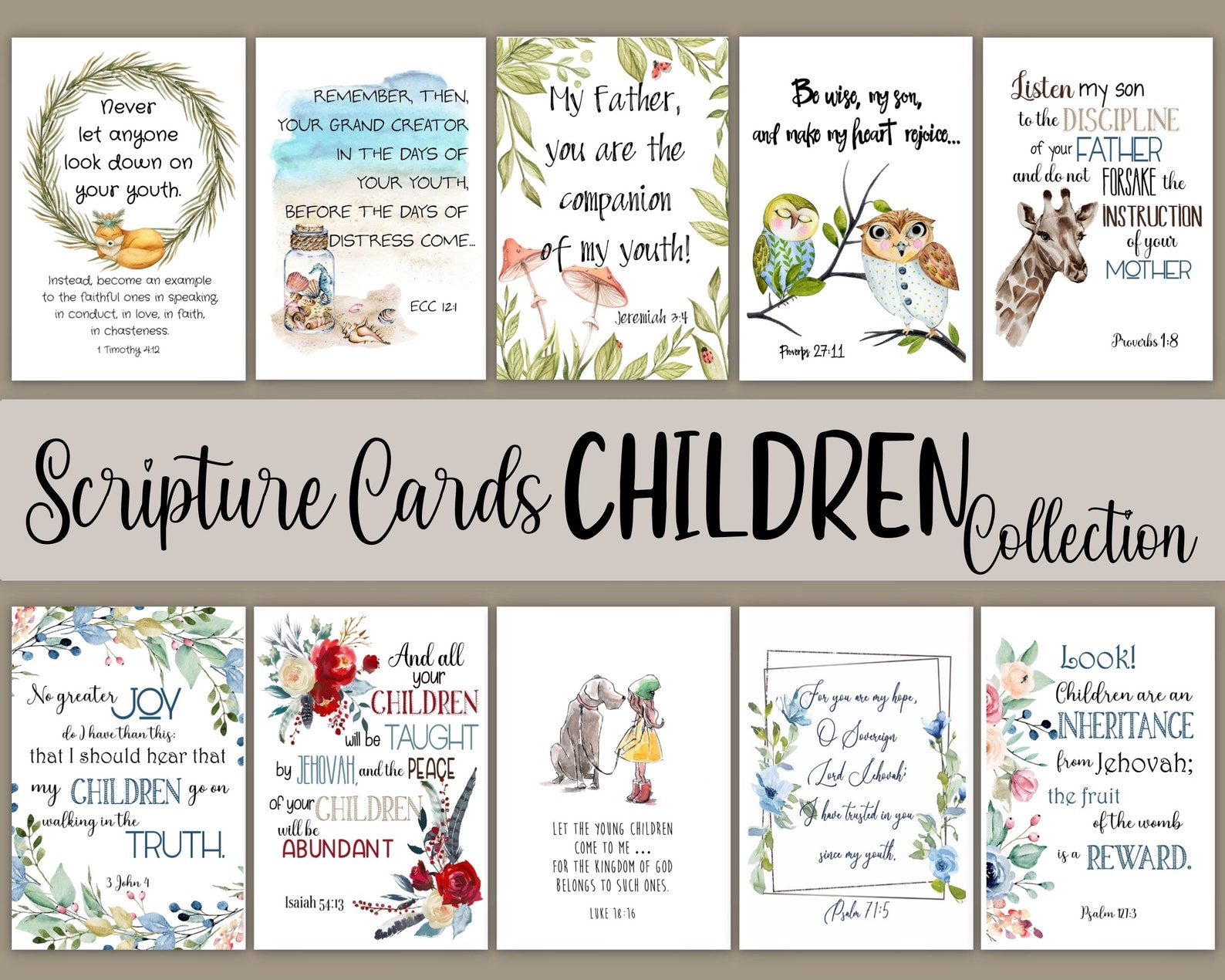 Scripture Cards CHILDREN Collection - Etsy