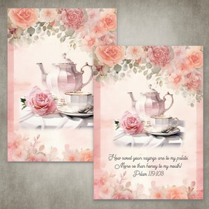 Vintage Tea Party Scripture Cards & Prints - Etsy