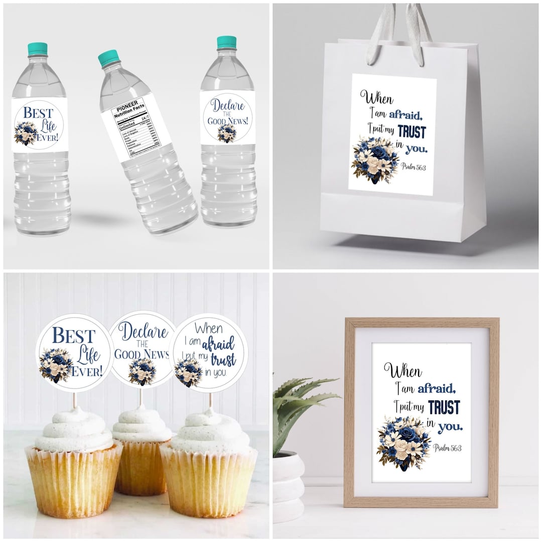 Pioneer Party Printables Blue Floral - Etsy