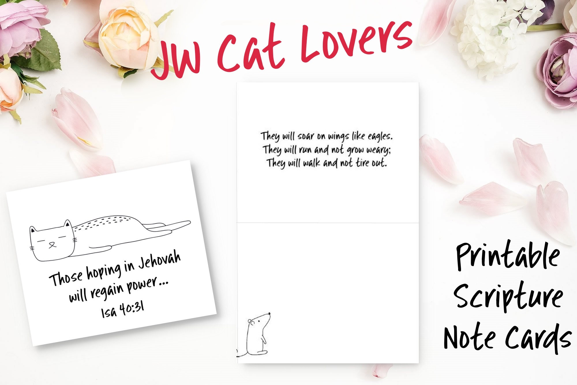 JW Cat Lovers Scripture Note Cards - Etsy