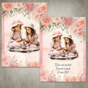 Vintage Tea Party Scripture Cards & Prints - Etsy