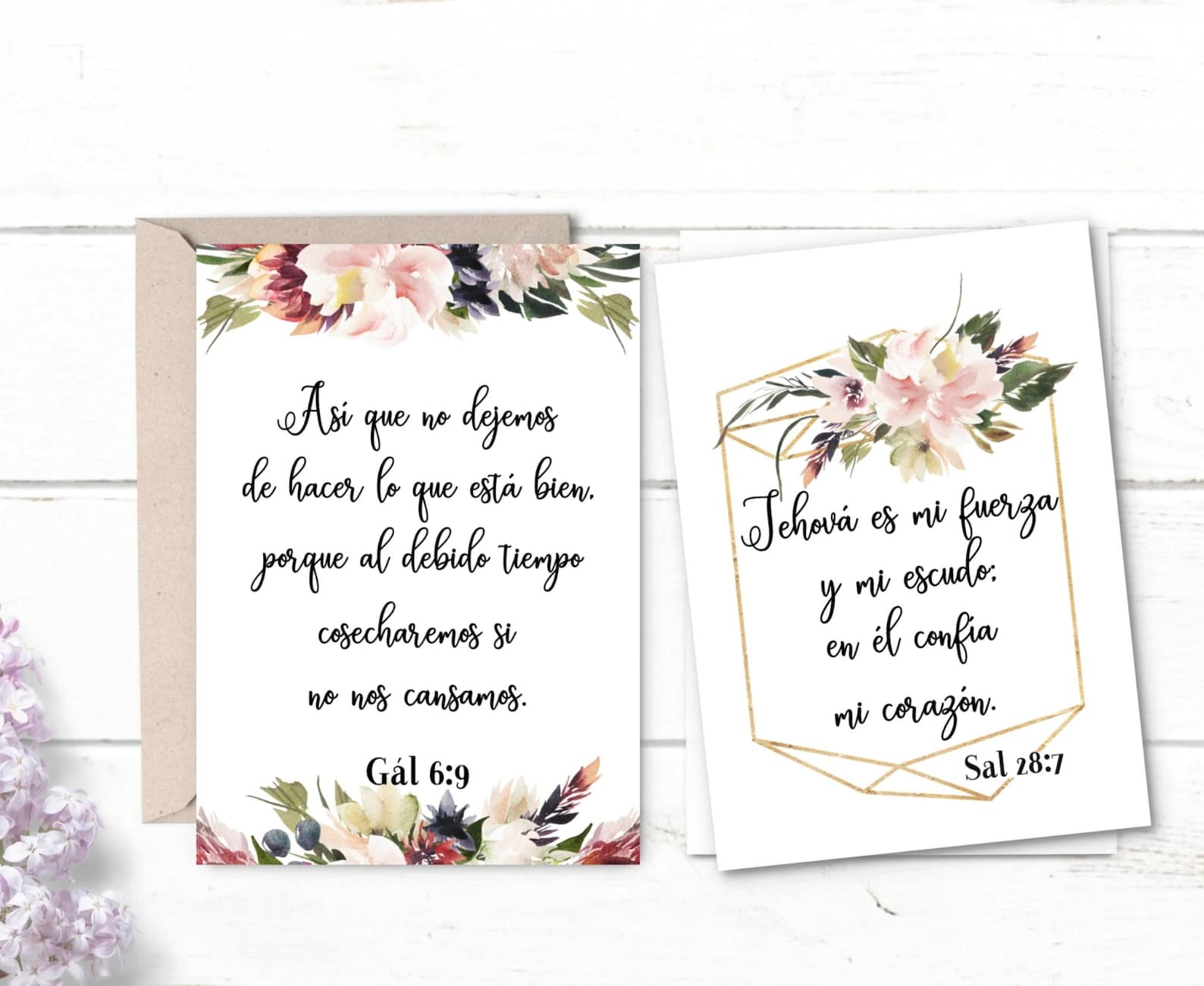 Spanish Watercolor Plum Scripture Cards - Etsy