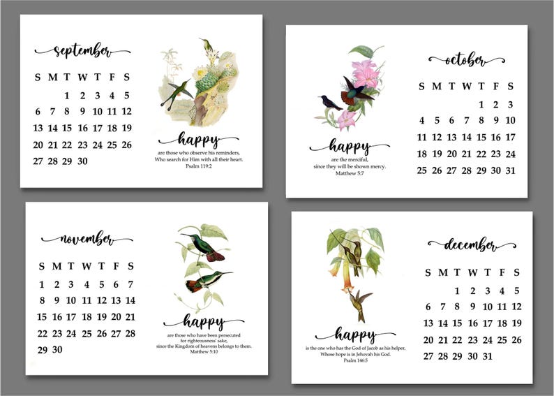 2025 Happy Hummingbirds Printable Desk Calendars - 2 Sizes - Etsy