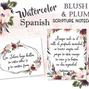 Spanish Watercolor Plum Scripture Cards - Etsy