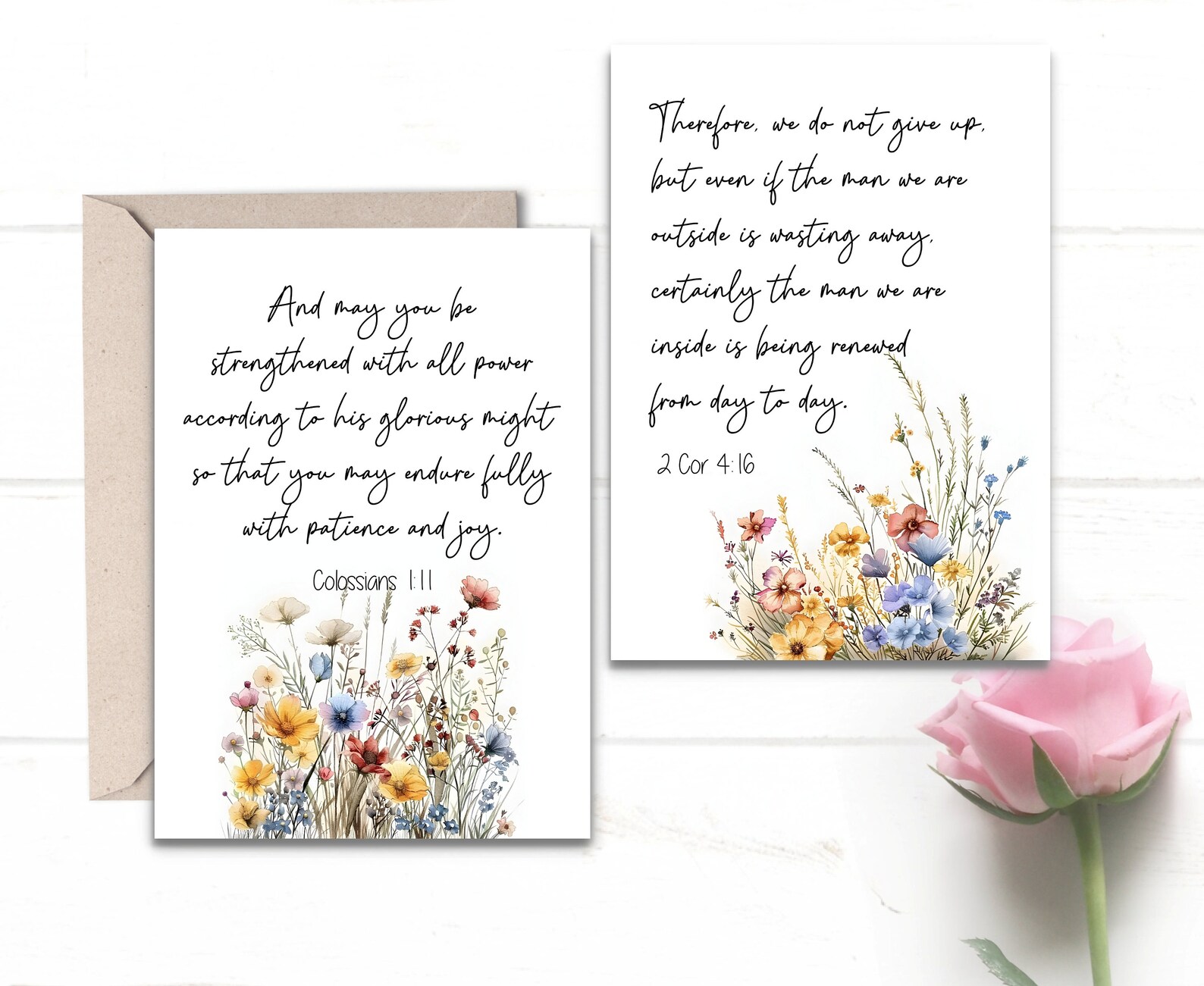 Wildflowers Get Well Scripture Cards - Etsy