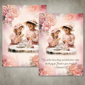Vintage Tea Party Scripture Cards & Prints - Etsy