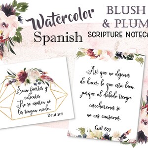 Spanish Watercolor Plum Scripture Cards - Etsy