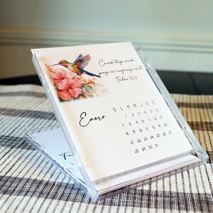 2025 Spanish Watercolor Bird Printable Desktop Calendar - Etsy