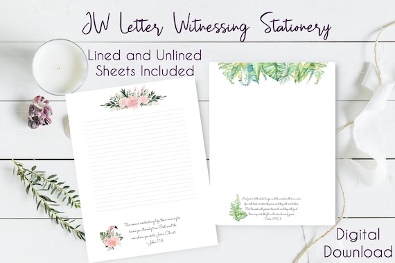 JW Printable Letter Writing Sheets English | Etsy