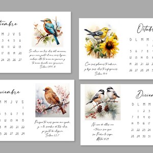 2025 Spanish Watercolor Bird Printable Desktop Calendar - Etsy