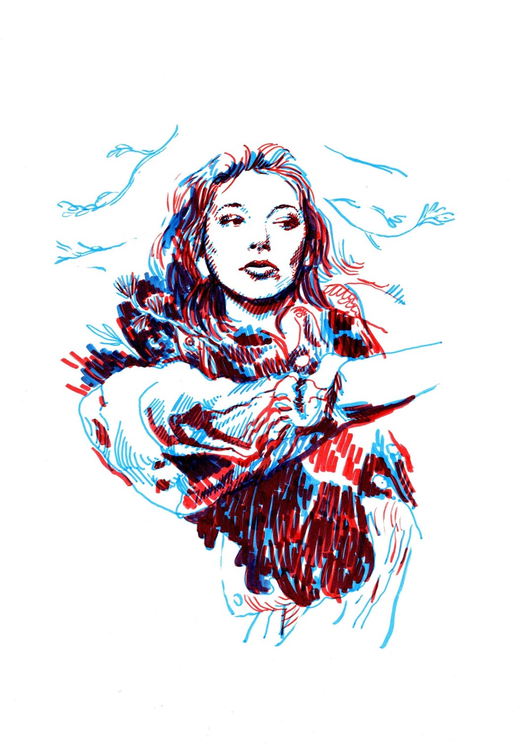 Kate Bush Original Portrait Expressive Sketch Illustration A4 Size ...
