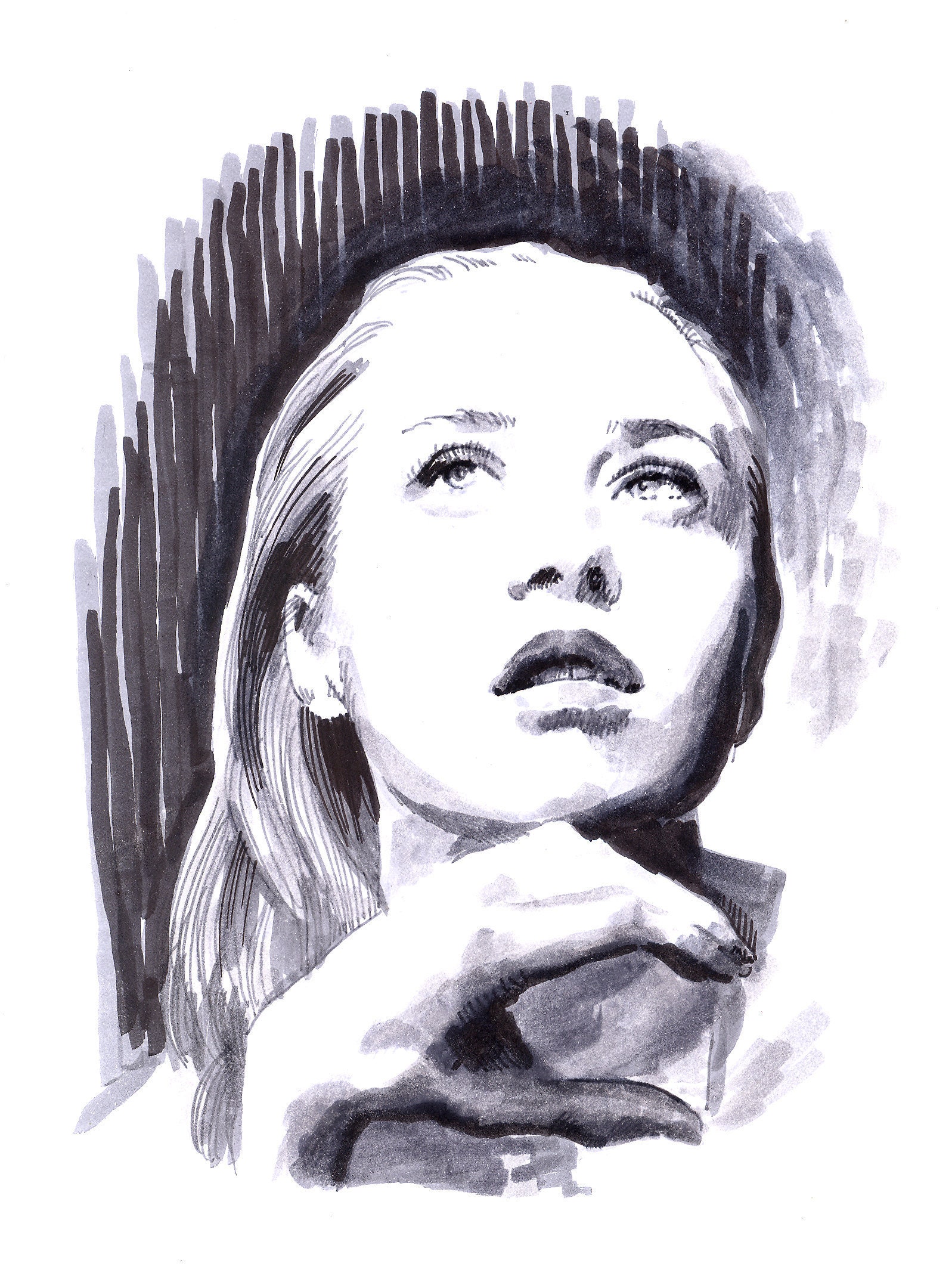 Fiona Apple Original Sketch Portrait Marker Illustration Expressive ...