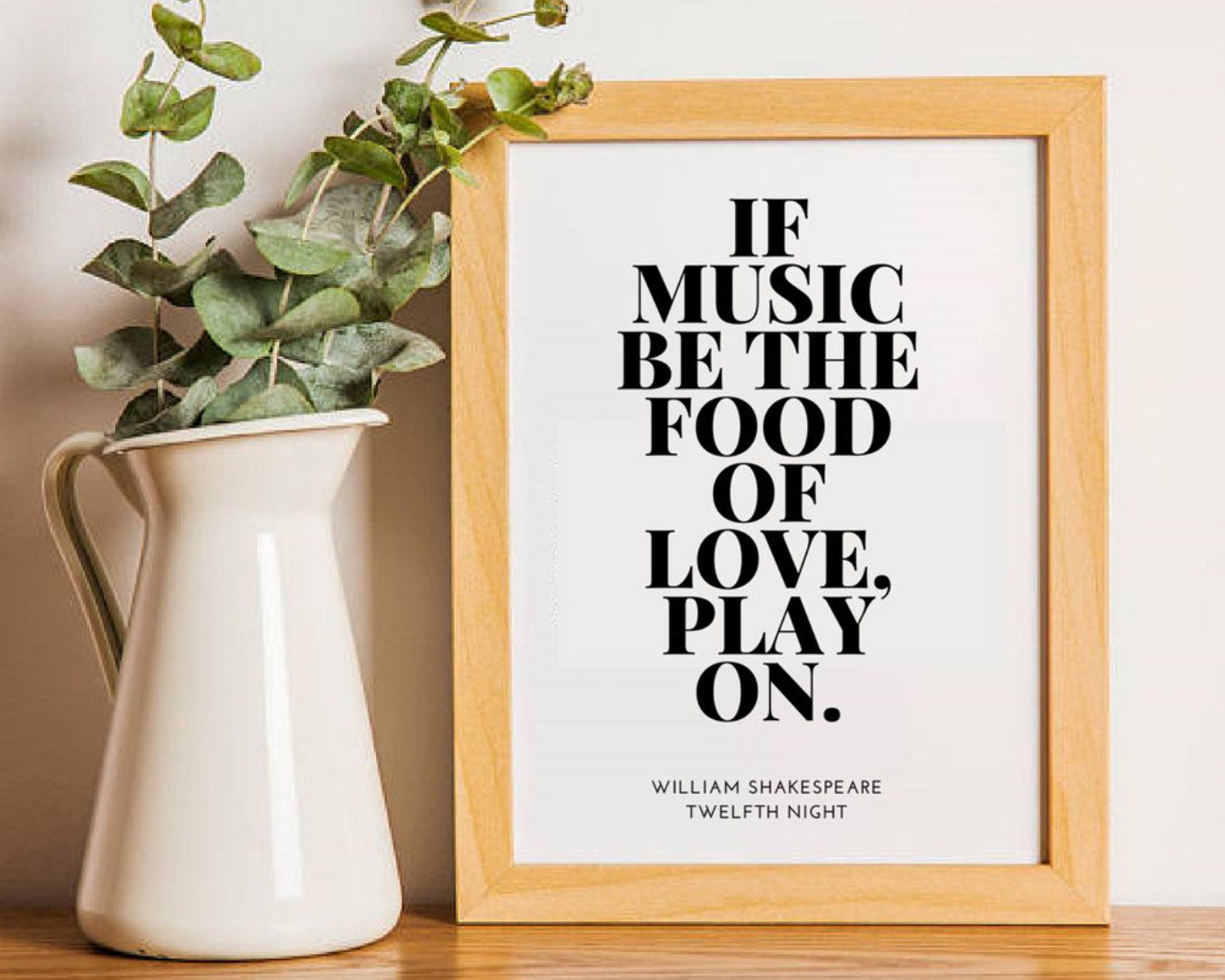 If Music Be the Food of Love Play On Shakespeare Quote - Etsy