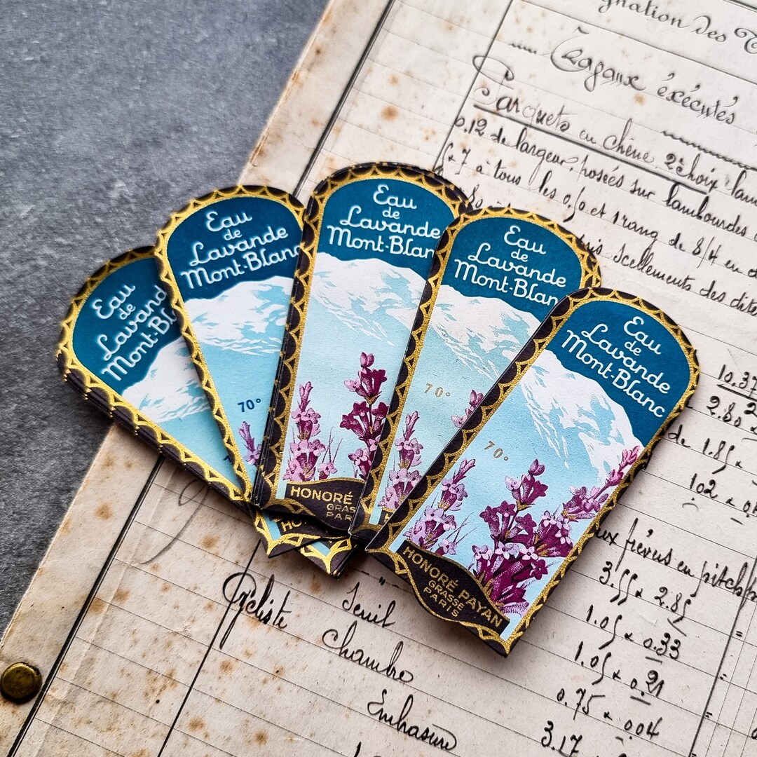 Set of 20 Vintage French Perfume Labels - Eau De Lavande Mont-blanc - Etsy