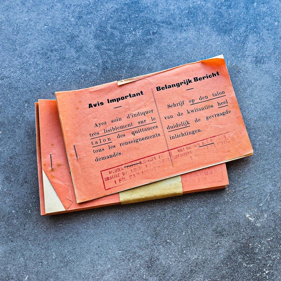 Vintage Belgian Red Cross Receipt Stubs - Etsy