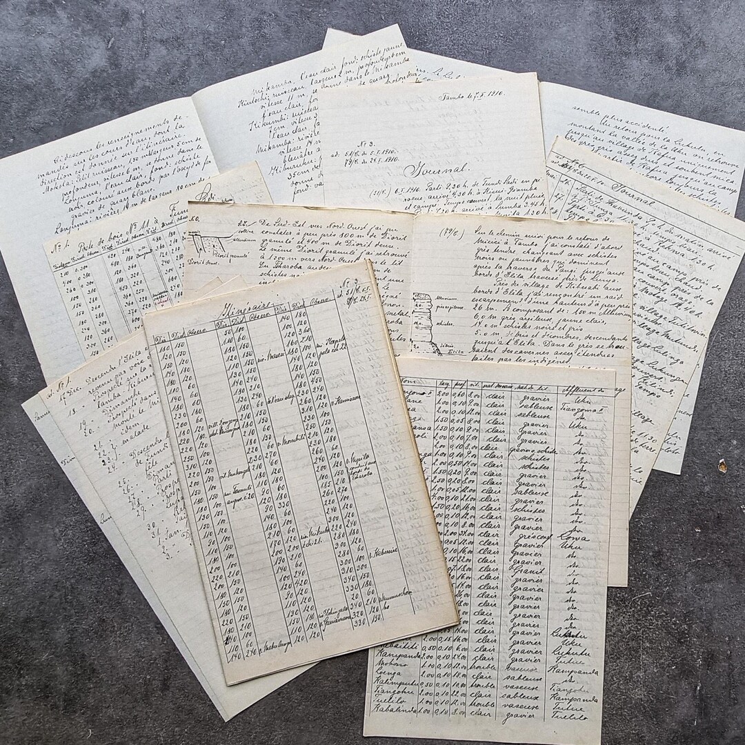 Antique French Handwritten Documents - Etsy