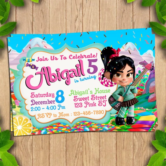 Vanellope Birthday Party Wreck It Ralph Invitation Vanellope Birthday ...