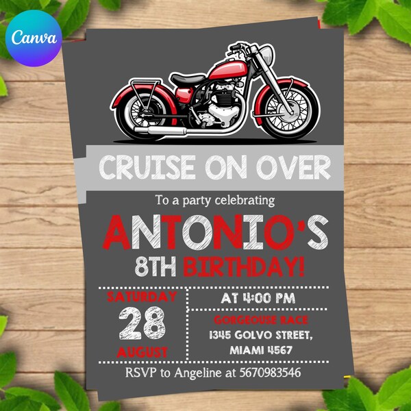 Motorcycle Birthday - Etsy